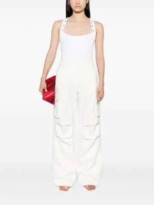 Attico Eyelet-embellished Ribbed Tank Top - White