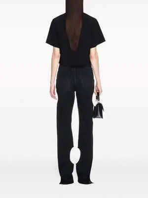 Off-White Meteor Cut-out Straight-leg Jeans - Black