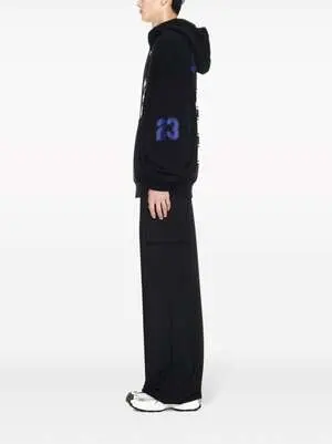 Off-White Football-print Cotton Hoodie - Black