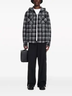 Off-White Checked Hooded Shirt