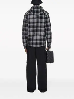 Off-White Checked Hooded Shirt