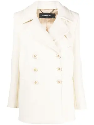 Barbara Bui Notch-lapel Felted Pea Coat - Neutrals