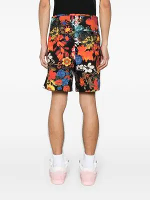 Moschino Floral-print Pleated Shorts - Black