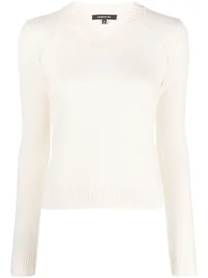Barbara Bui V-neck Ladder-stitch Jumper - Neutrals