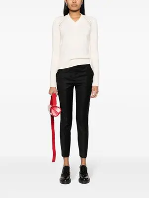 Barbara Bui V-neck Ladder-stitch Jumper - Neutrals