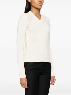 Barbara Bui V-neck Ladder-stitch Jumper - Neutrals