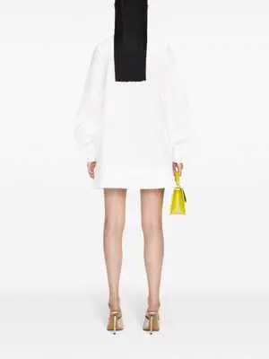 Off-White Poplin Pleated Shirt Dress
