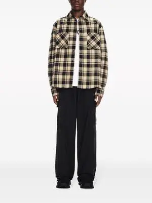 Off-White Plaid Flannel Shirt - Neutrals