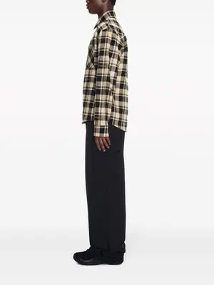 Off-White Plaid Flannel Shirt - Neutrals