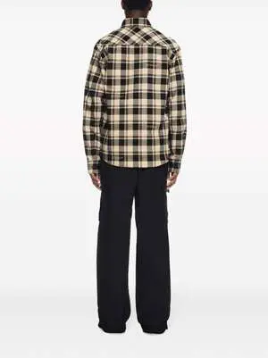 Off-White Plaid Flannel Shirt - Neutrals