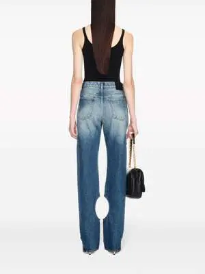 Off-White Cut-out Straight-leg Jeans