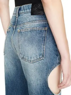 Off-White Cut-out Straight-leg Jeans