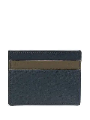 Marni Logo-debossed Leather Cardholder - Blue