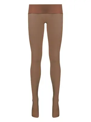 MAISON CLOSE Seamless Crotchless Semi-sheer Tights - Neutrals