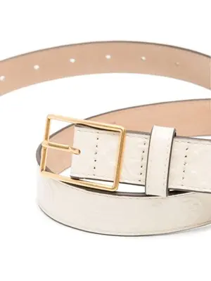 Tory Burch T Monogram Patent-leather Belt