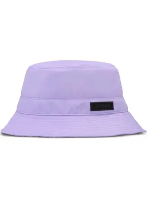 GANNI Logo-appliqué Bucket Hat