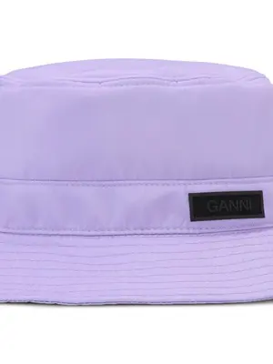 GANNI Logo-appliqué Bucket Hat