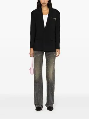 Dsquared2 Single-breasted Blazer With Logo Charm