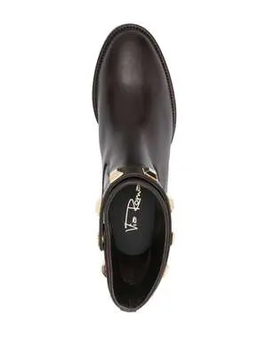 VIA ROMA 15 Santa Monica Leather Ankle Boots - Brown