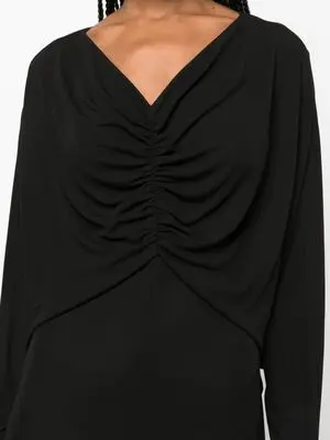 Saint Laurent Draped Maxi Dress - Black