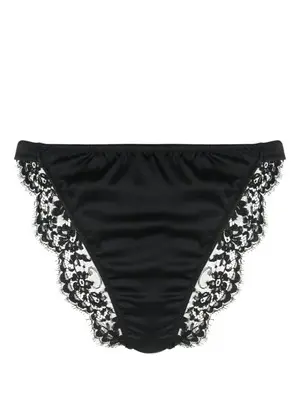 Dolce & Gabbana Floral-lace Panelled Briefs - Black