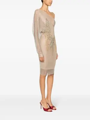 GENNY Mesh Rhinestone-embellished Dress