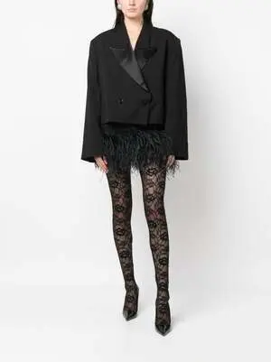 Saint Laurent Lace Detailing Tights