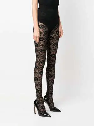 Saint Laurent Lace Detailing Tights