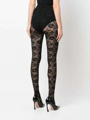 Saint Laurent Lace Detailing Tights