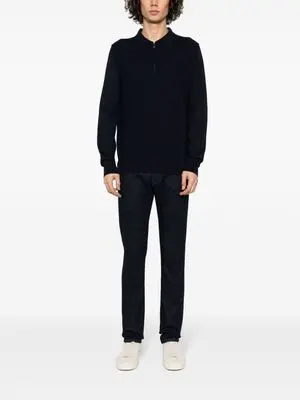 Corneliani Fine-knit Virgin Wool Polo Shirt