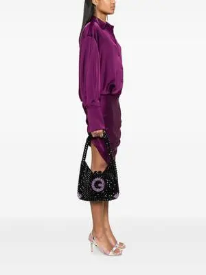 Germanier Bead-embellished Shoulder Bag - Black