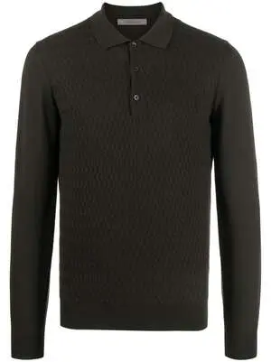 Corneliani Virgin Wool Polo Shirt - Green