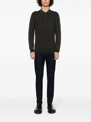 Corneliani Virgin Wool Polo Shirt - Green