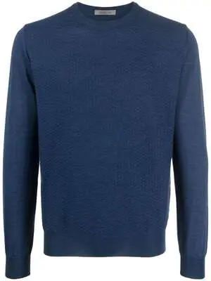 Corneliani Crew-neck Virgin Wool Jumper - Blue
