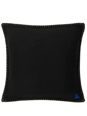 Burberry Equestrian Knight-motif Square Cushion - Black