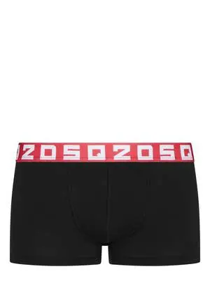 Dsquared2 Logo-print Strap Cotton-blend Boxers - Black