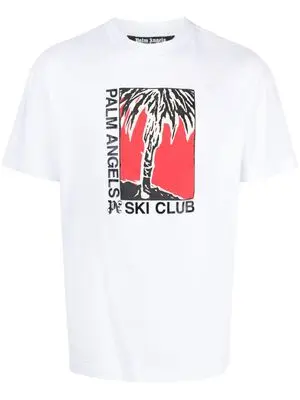Palm Angels Ski Club Cotton T-shirt - White