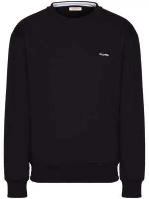 Valentino Garavani Logo-print Cotton Sweatshirt - Black