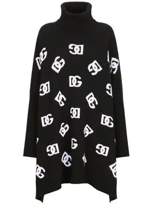 Dolce & Gabbana Logo Jacquard Roll-neck Poncho