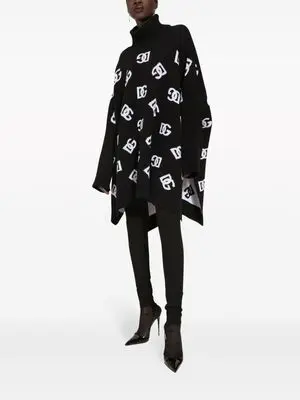 Dolce & Gabbana Logo Jacquard Roll-neck Poncho
