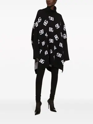 Dolce & Gabbana Logo Jacquard Roll-neck Poncho