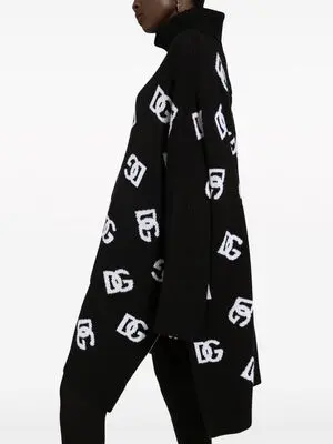 Dolce & Gabbana Logo Jacquard Roll-neck Poncho