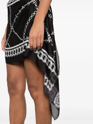Versace Chain Link-print Scarf-detail Minidress