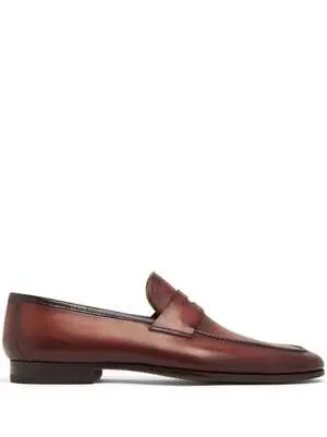 Magnanni Leather Penny Loafers - Brown