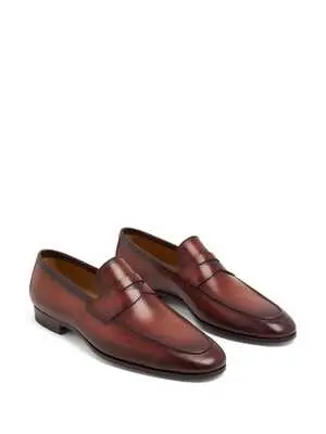 Magnanni Leather Penny Loafers - Brown