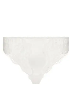 Dolce & Gabbana Lace-trim Satin Thong - White