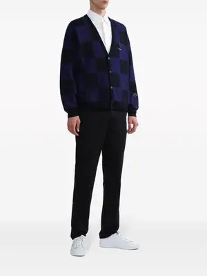 Fred Perry X Raf Simons Checkered Cotton Cardigan