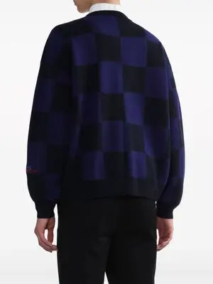 Fred Perry X Raf Simons Checkered Cotton Cardigan
