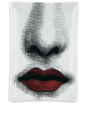 FORNASETTI Tema E Variazioni Bocca Porcelain Ashtray - White