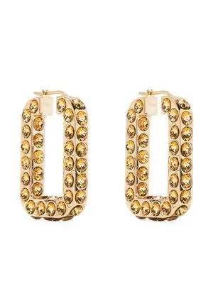 Amina Muaddi Charlotte Crystal-embellished Hoop Earrings - Gold